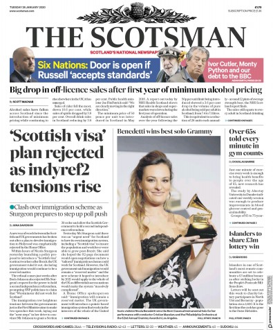 The Scotsman (UK) Front Page for 28 January 2020 | Paperboy Online ...