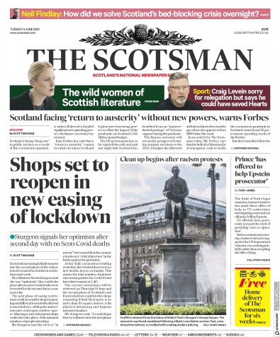 The Scotsman (UK) Front Page for 9 June 2020 | Paperboy Online Newspapers