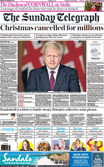 The Sunday Telegraph (UK) Front Page for 20 December 2020 | Paperboy ...